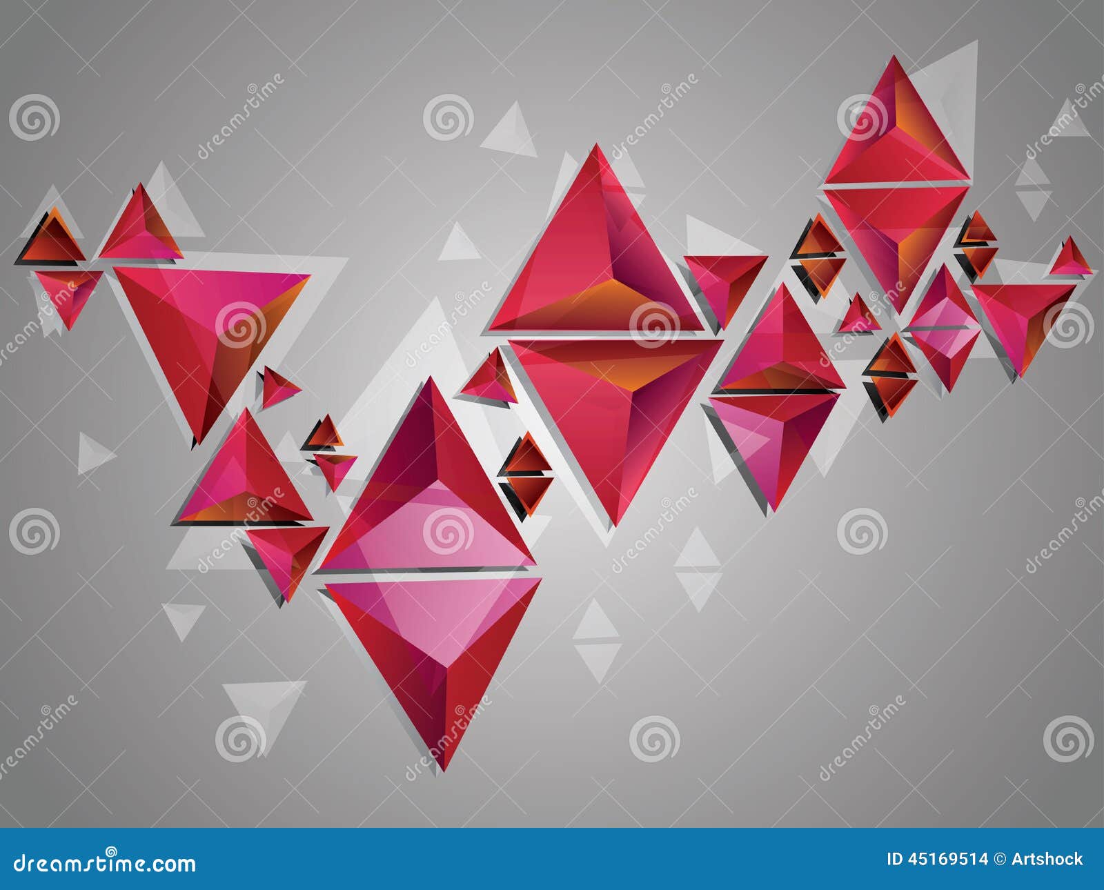 Red 3d Triangles stock vector. Illustration of cool, design - 45169514