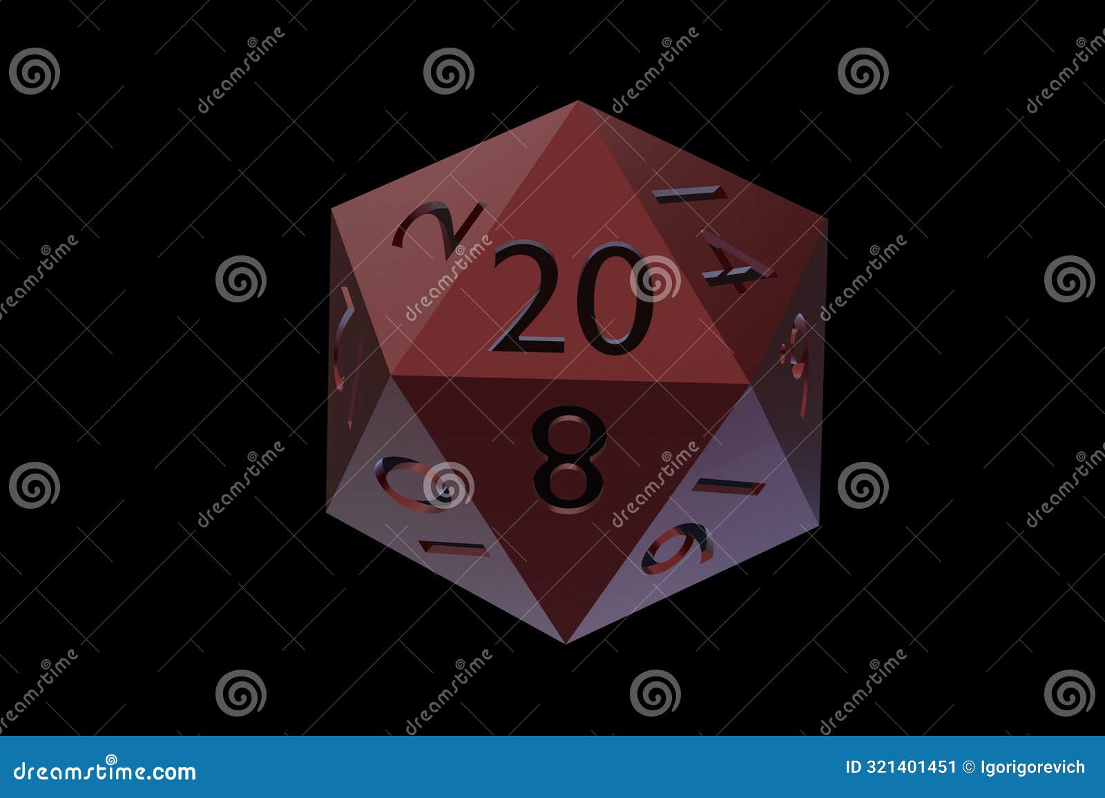 Red d20 stock illustration. Illustration of graphic - 321401451