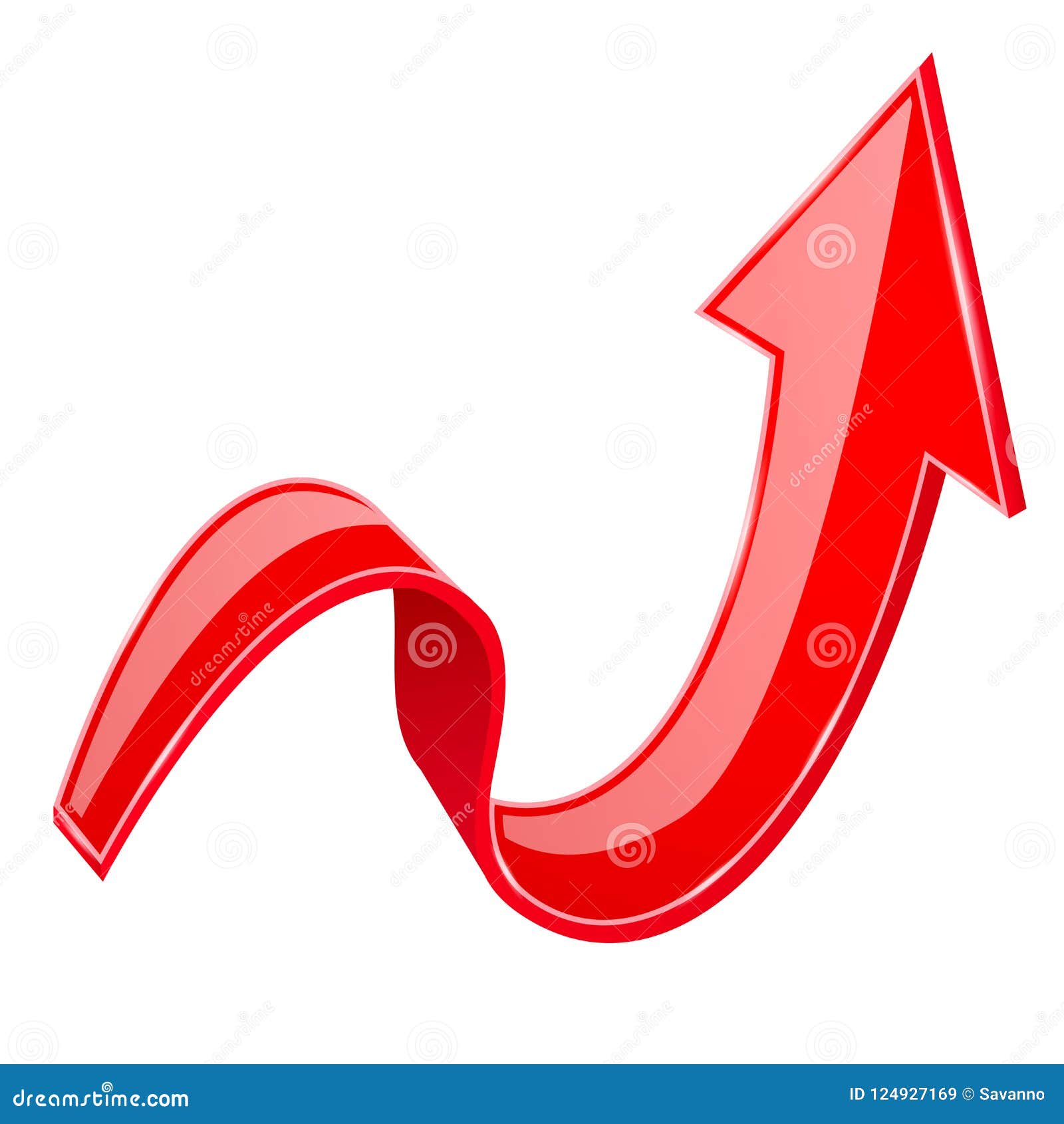 Red 3d UP arrow stock vector. Illustration of symbol - 124927169