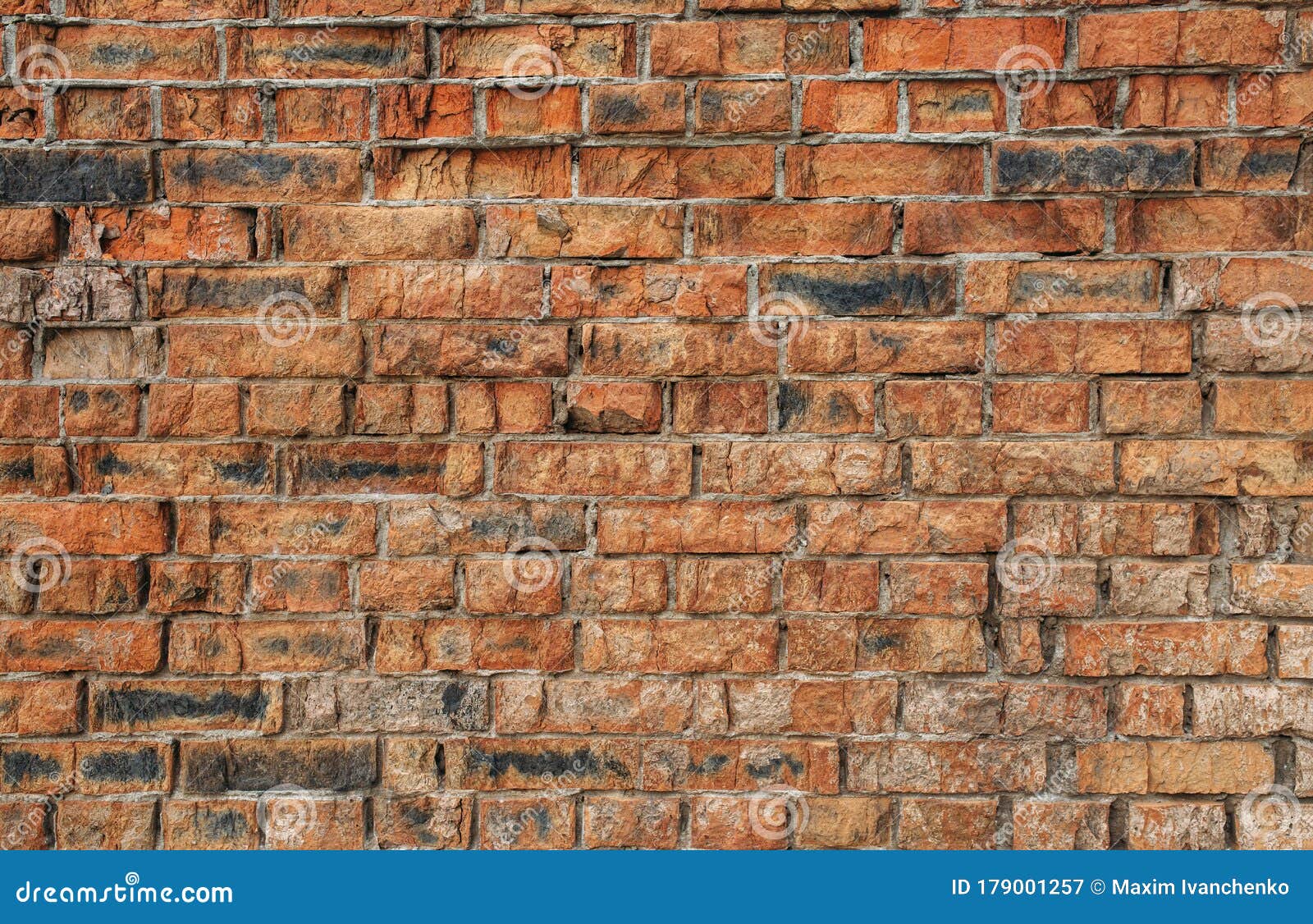 Red damaged brick texture stock image. Image of damaged - 179001257