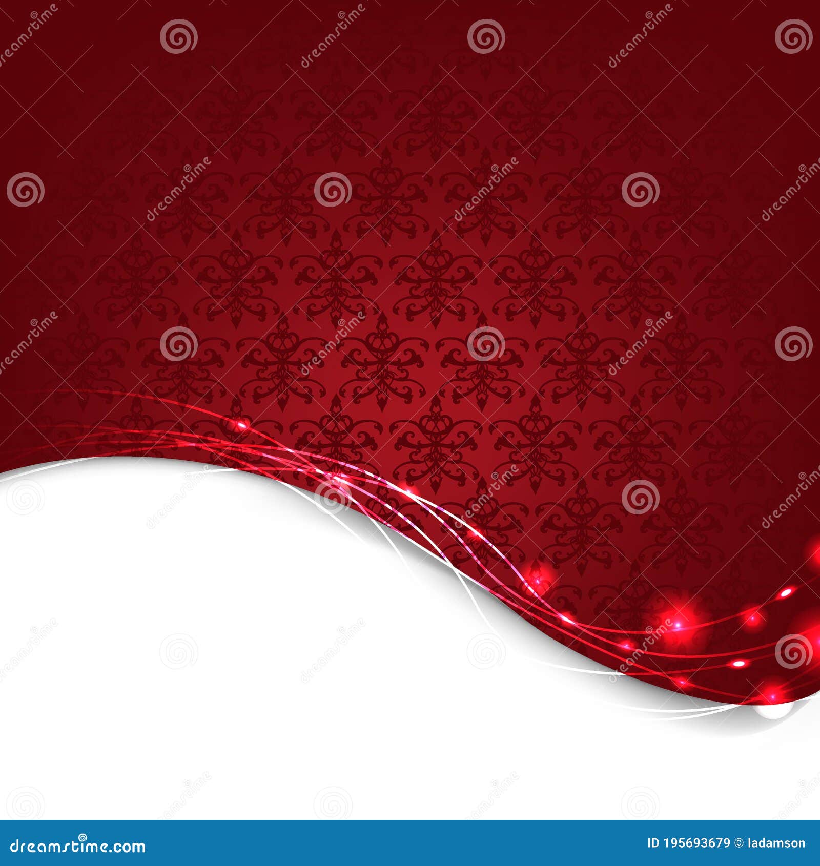 Red Damask Background stock vector. Illustration of decorative - 195693679