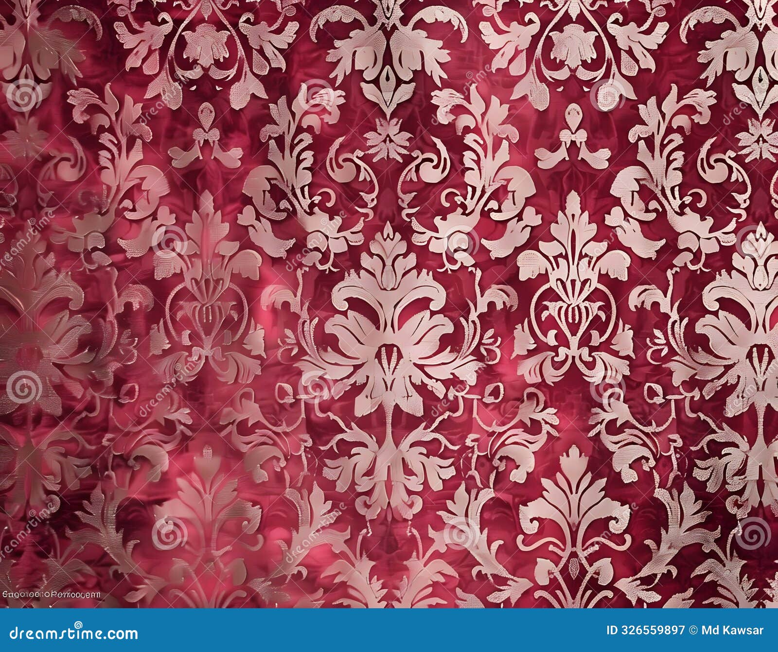 Red Damask Pattern Background Texture Stock Illustration - Illustration ...