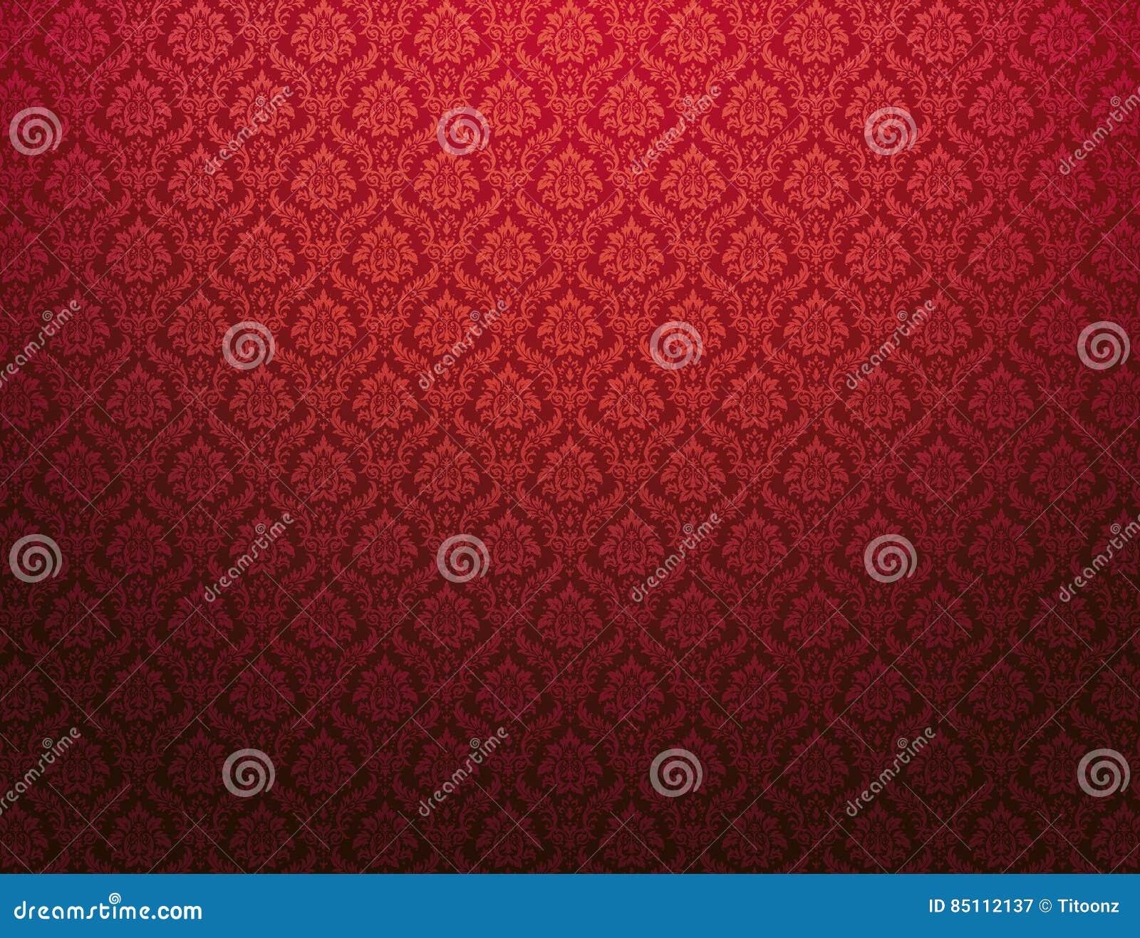 Red Damask Pattern Background Stock Illustration - Illustration of ...