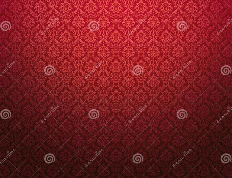 Red Damask Pattern Background Stock Illustration - Illustration of ...