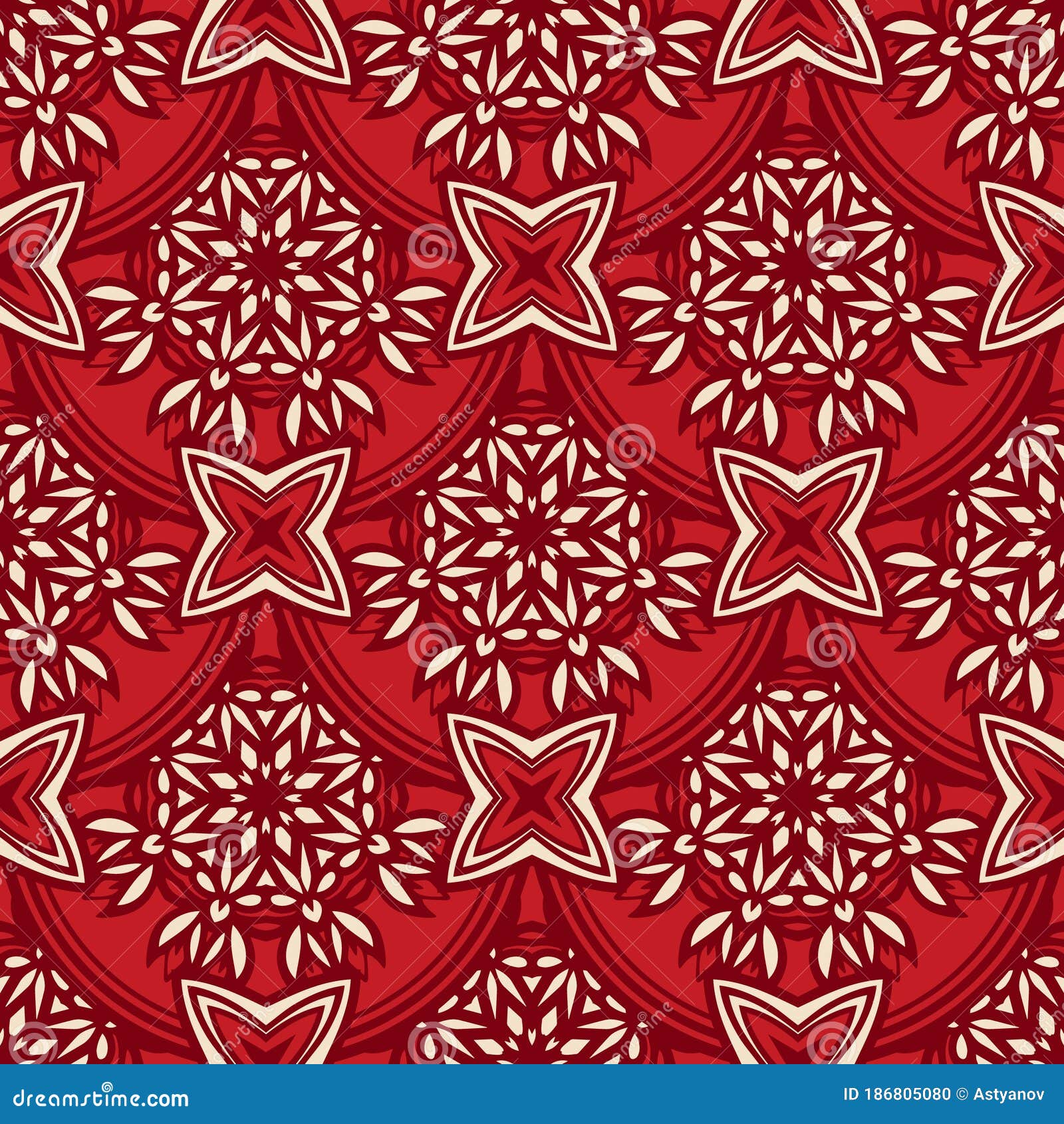 Red Damask Seamless Tiled Motif Vector Pattern Stock Vector ...