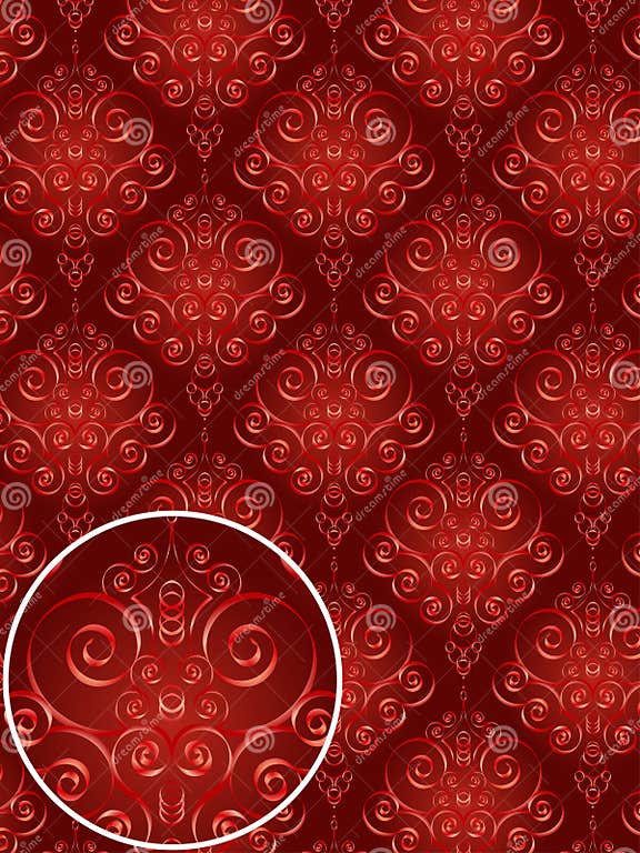 Red Damask Style Pattern stock vector. Illustration of clipart - 2401485