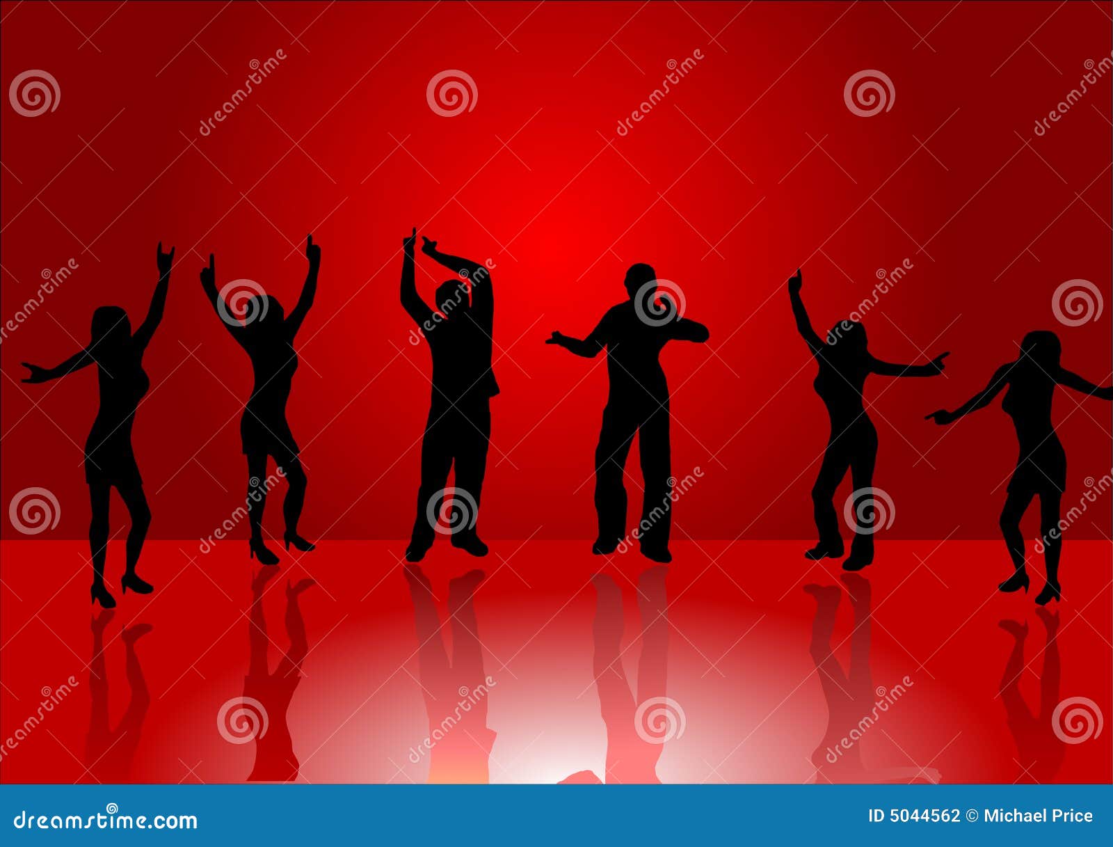 Red Dancers stock vector. Illustration of style, disco - 5044562