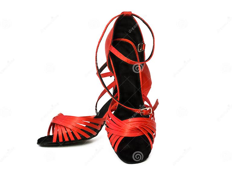 Red dancing shoes stock photo. Image of braided, sandals - 8399692