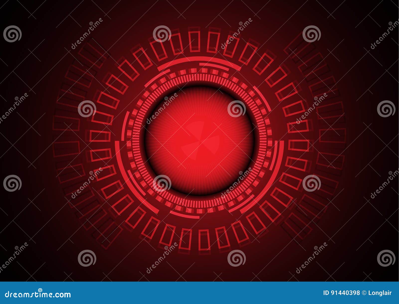 Red Danger Circle of Cybercrime in Technology Background. Stock Vector ...