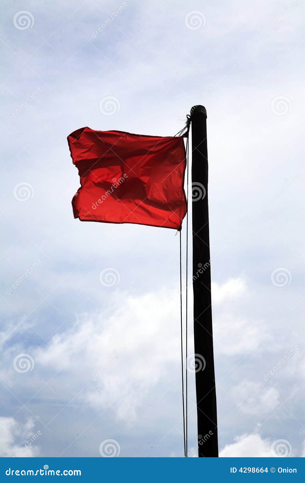 Red danger flag hoisted stock photo. Image of sunny, warn - 4298664