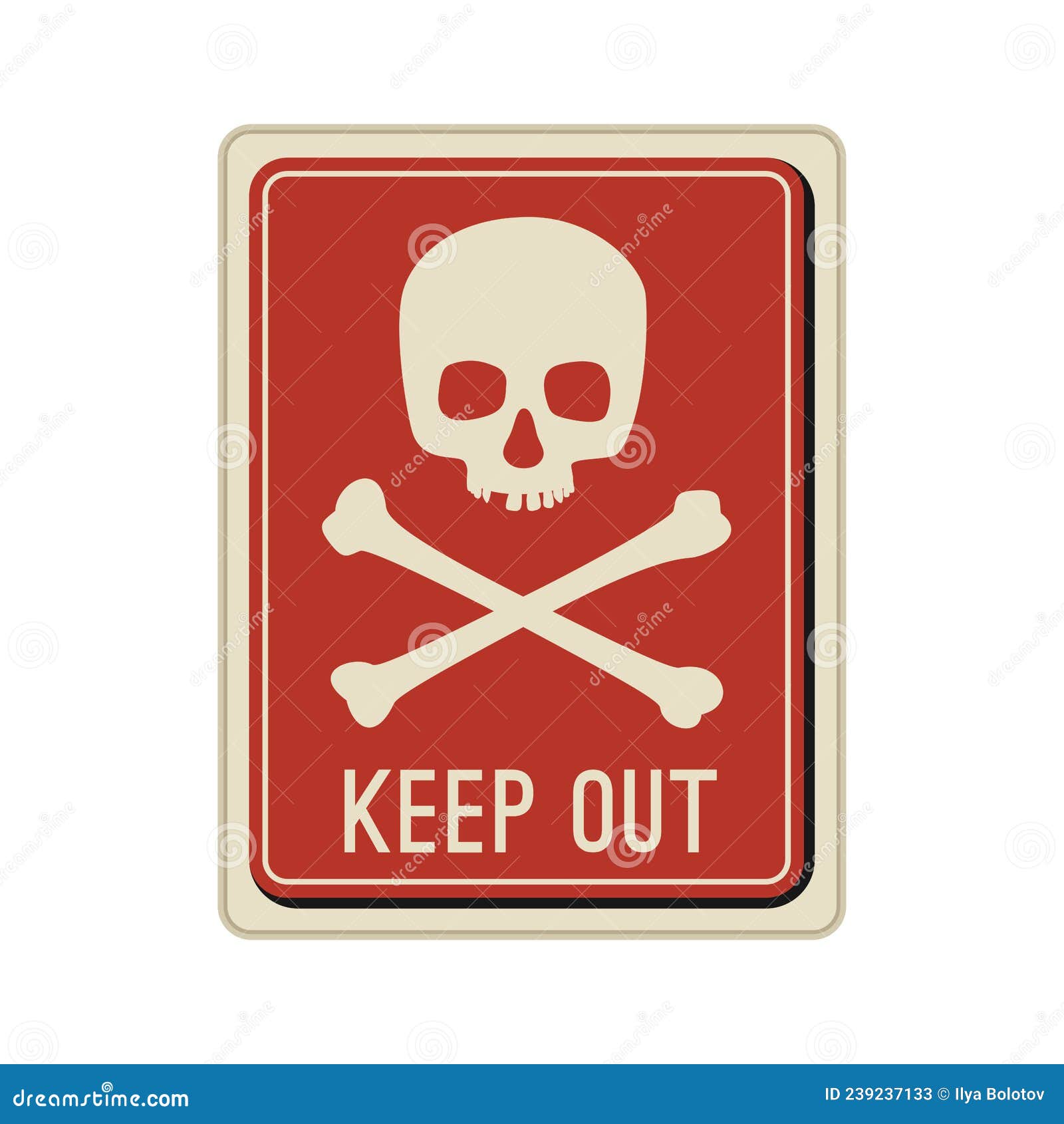 Red Danger Sign with Skull and Crossbones. Stock Vector - Illustration ...
