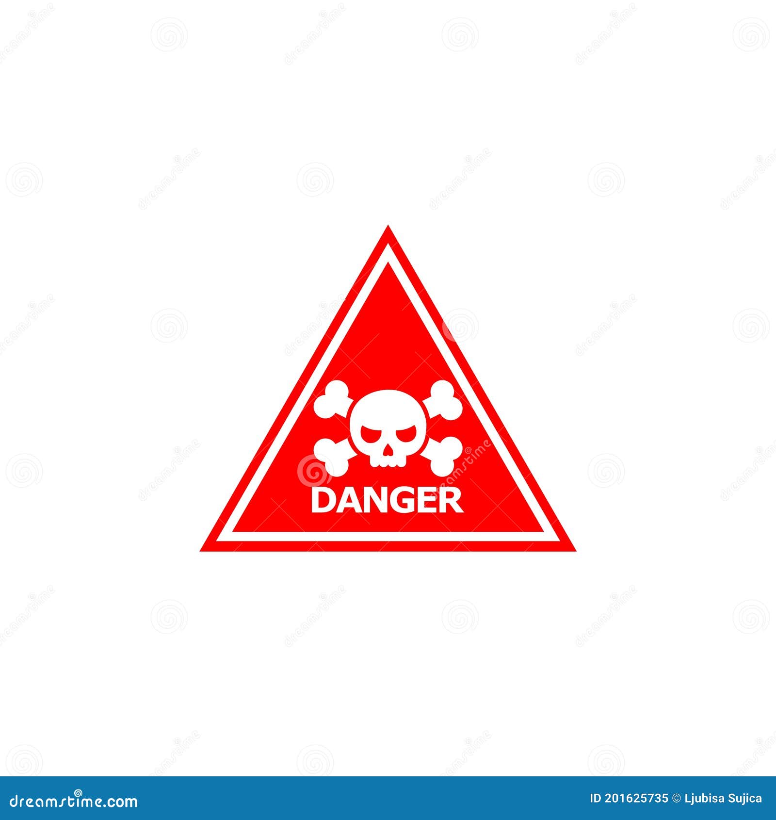 Red Danger Skull Crossbones Warning Sign Isolated on White Background ... Red Danger Skull Crossbones Warning Sign Isolated on White Background ...