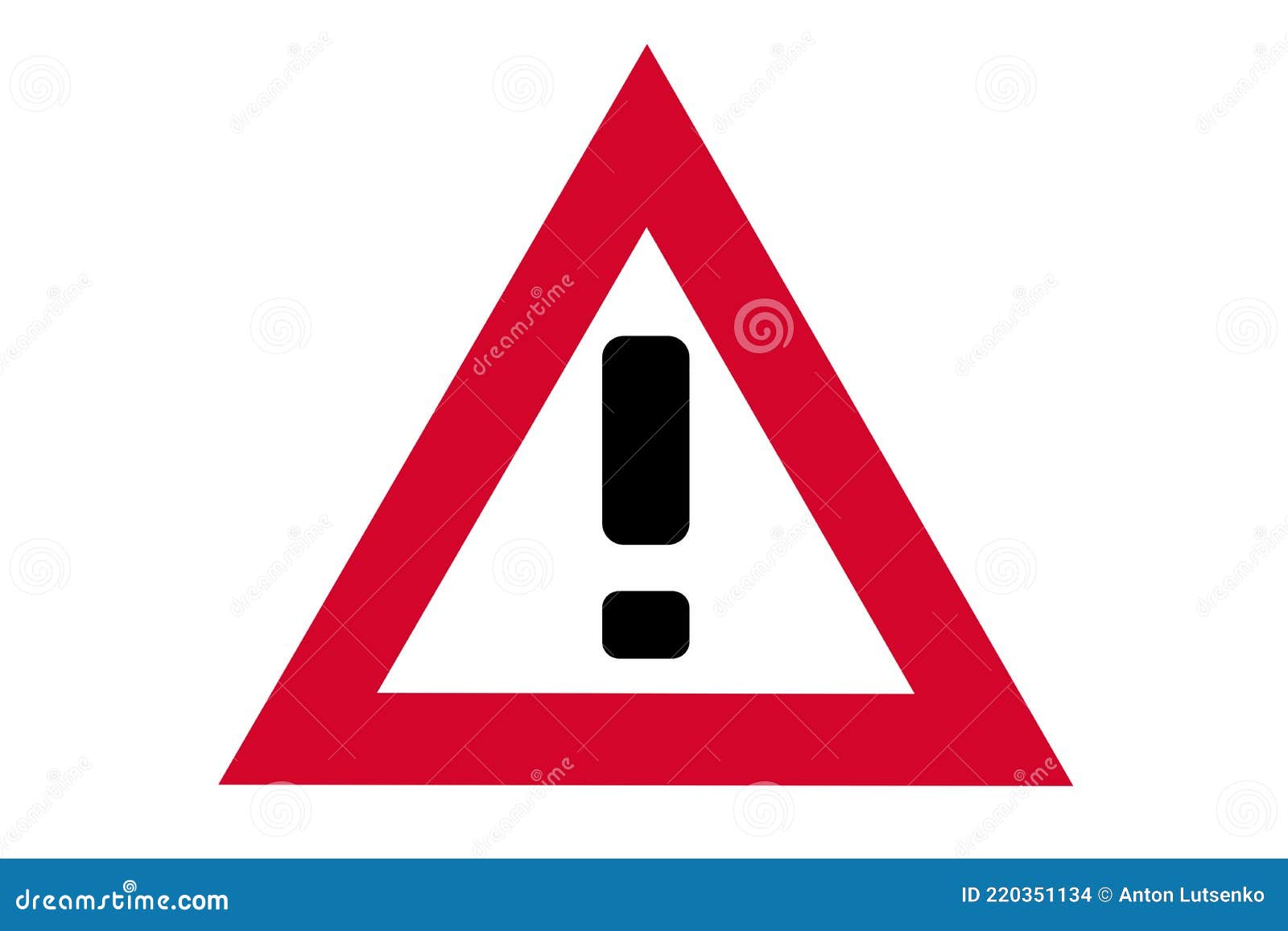 Red Danger Triangle Road Sign Isolated on a White Background Stock ...