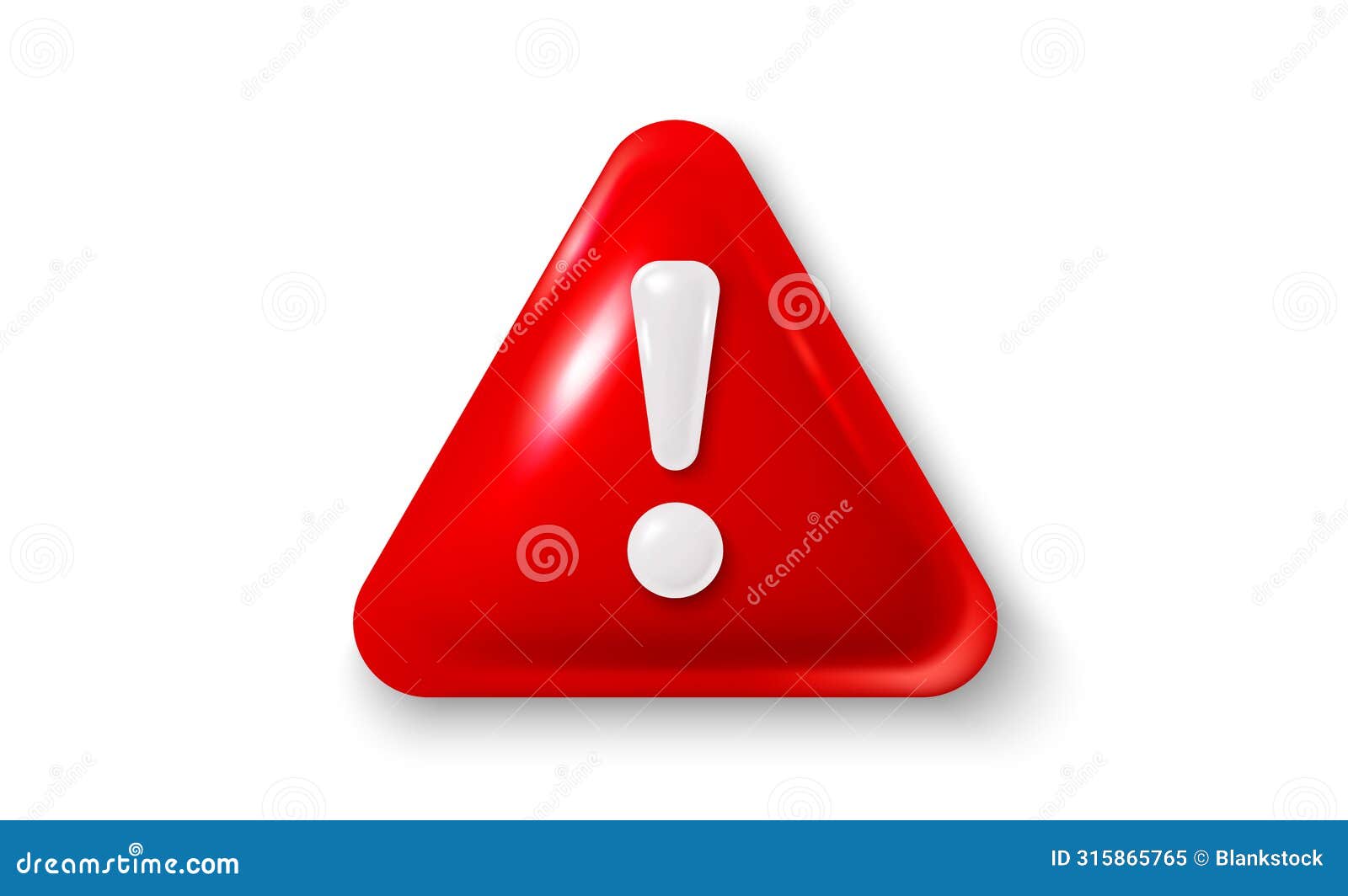 Red Danger Warning Triangle 3d Icon. Alert, Caution or Emergency ...