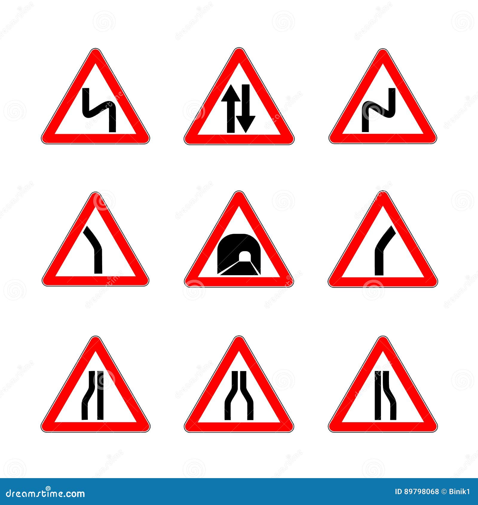 Red Dangerous signs stock vector. Illustration of street - 89798068
