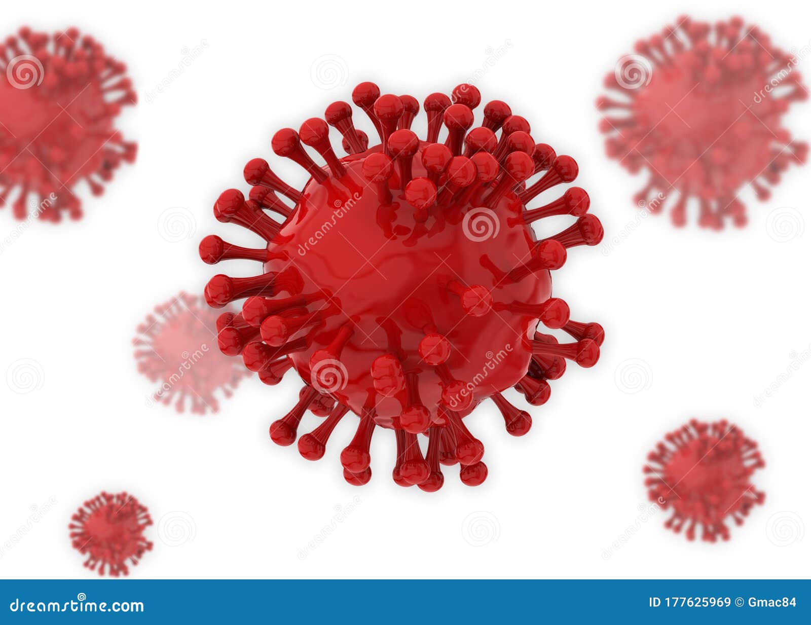 Red Dangerous Virus - 3D stock illustration. Illustration of sickness ...