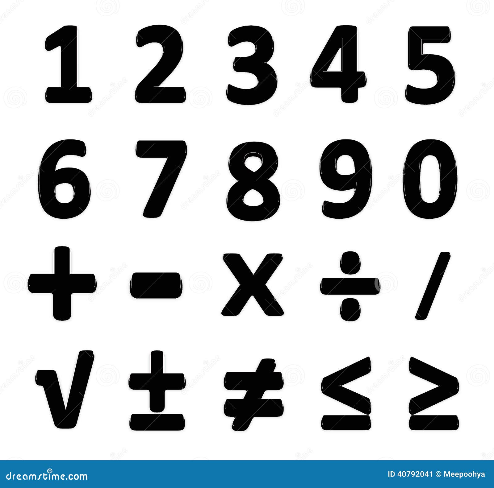 Red Dark Of Big Size Numbers Zero Isolated On White. Stock Illustration ...