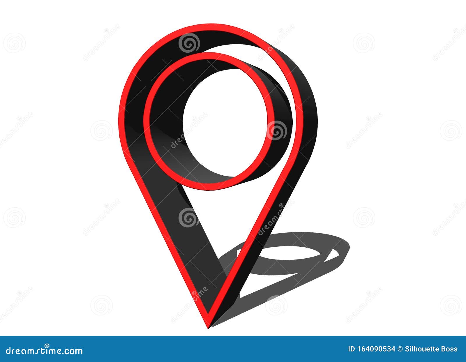 Red and Dark Gray 3D Map Location Pin, Marker or Also Called Pointer ...