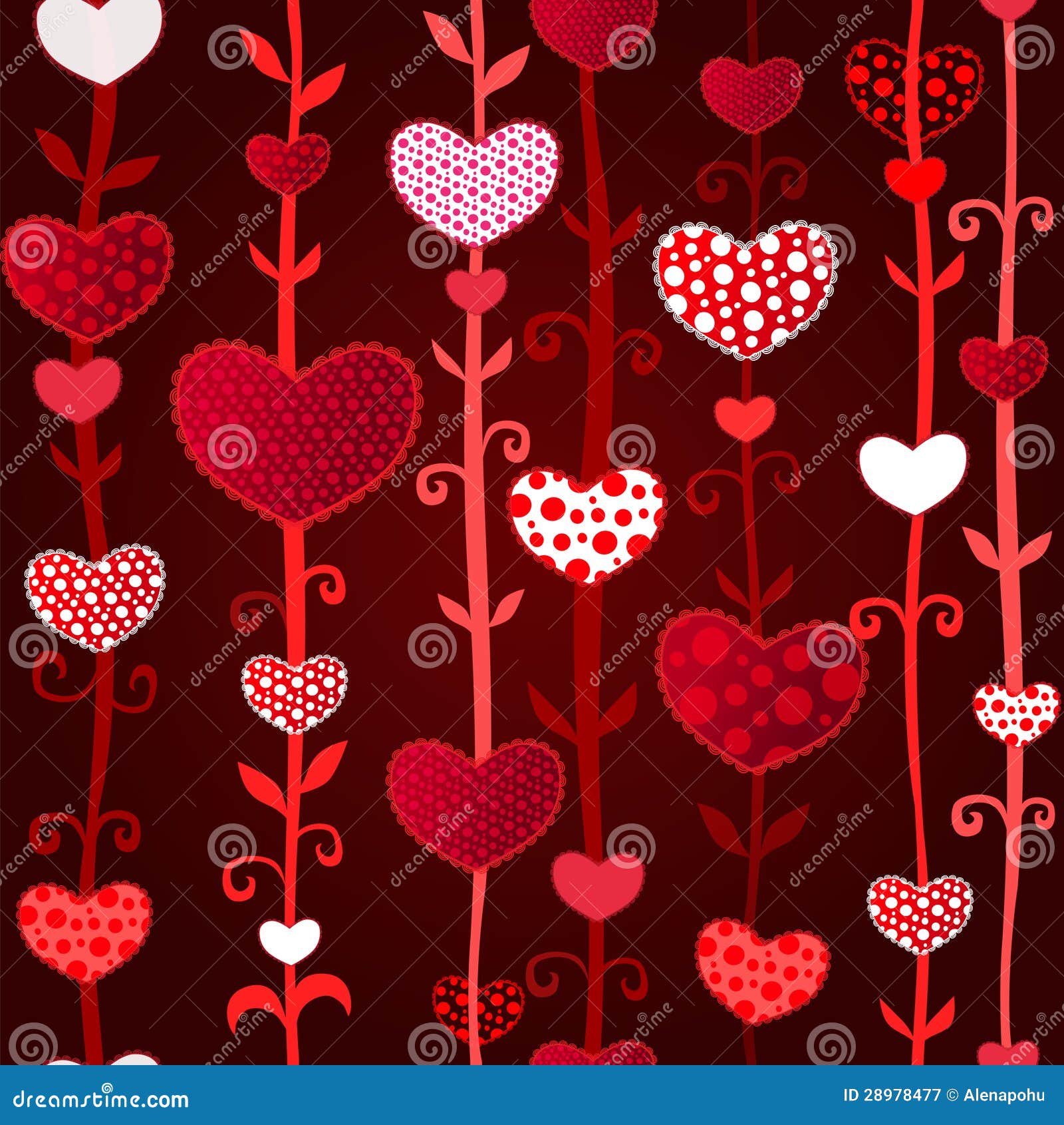 Red Dark Love Valentin S Day Seamless Pattern Stock Vector ...