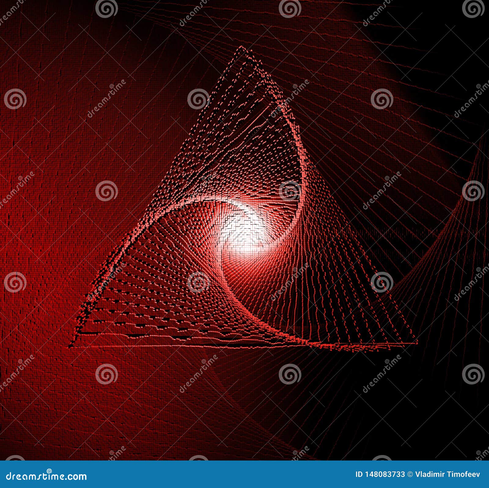 Red and Dark Swirl 3d Cube Geometric Background, 3D Rendering in Cubic ...