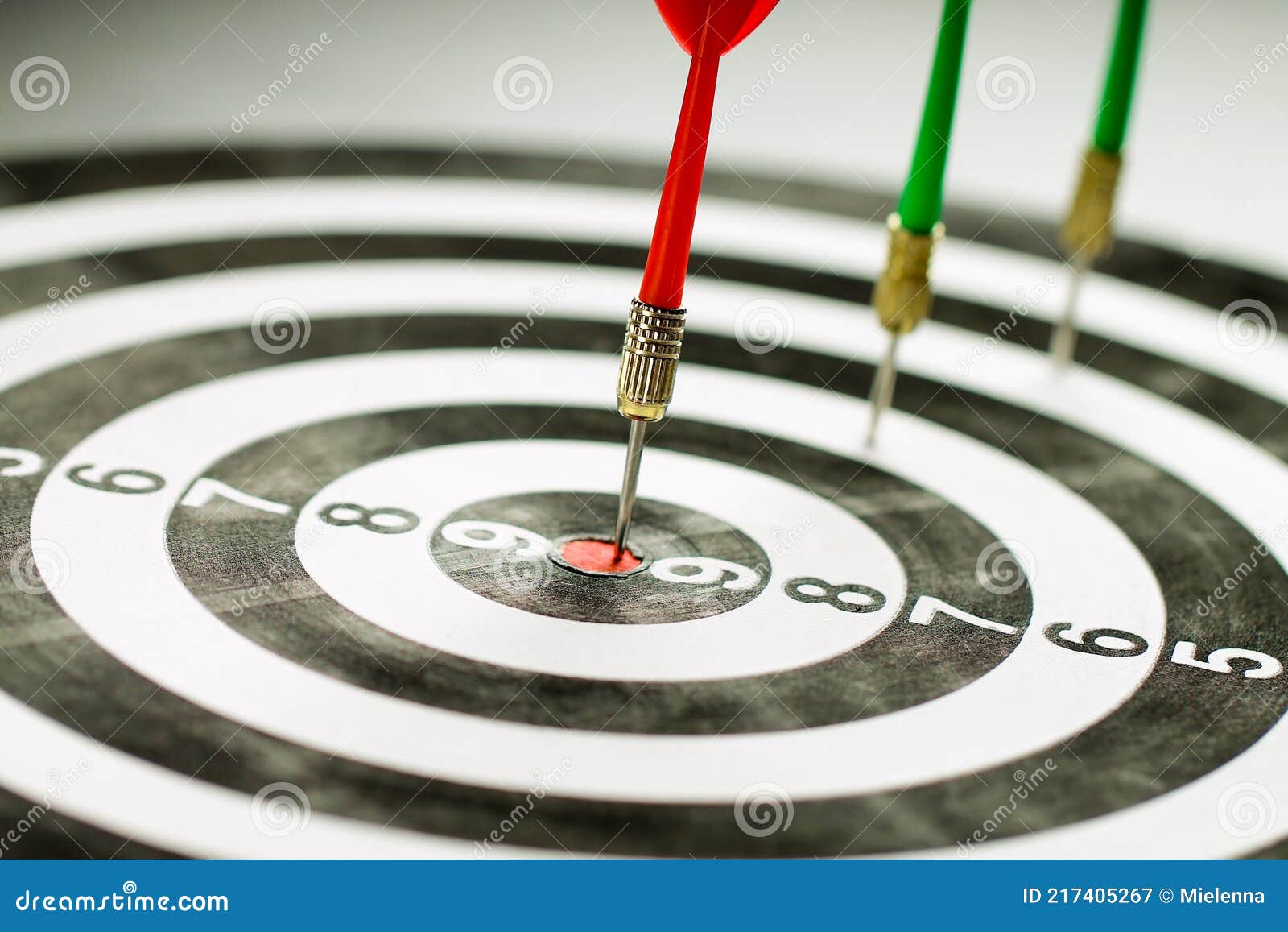 The Red Dart Hits Right on Target. Stock Image - Image of bull ...