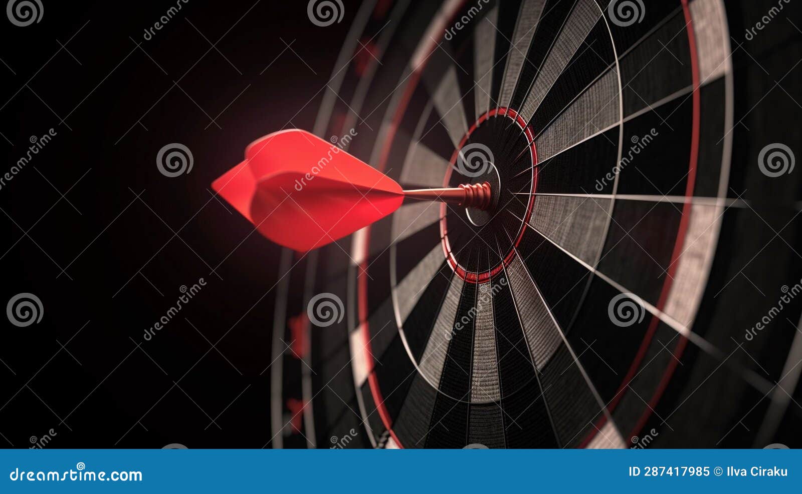 A Red Dart Hitting Target, Generative Ai Image Stock Illustration ...