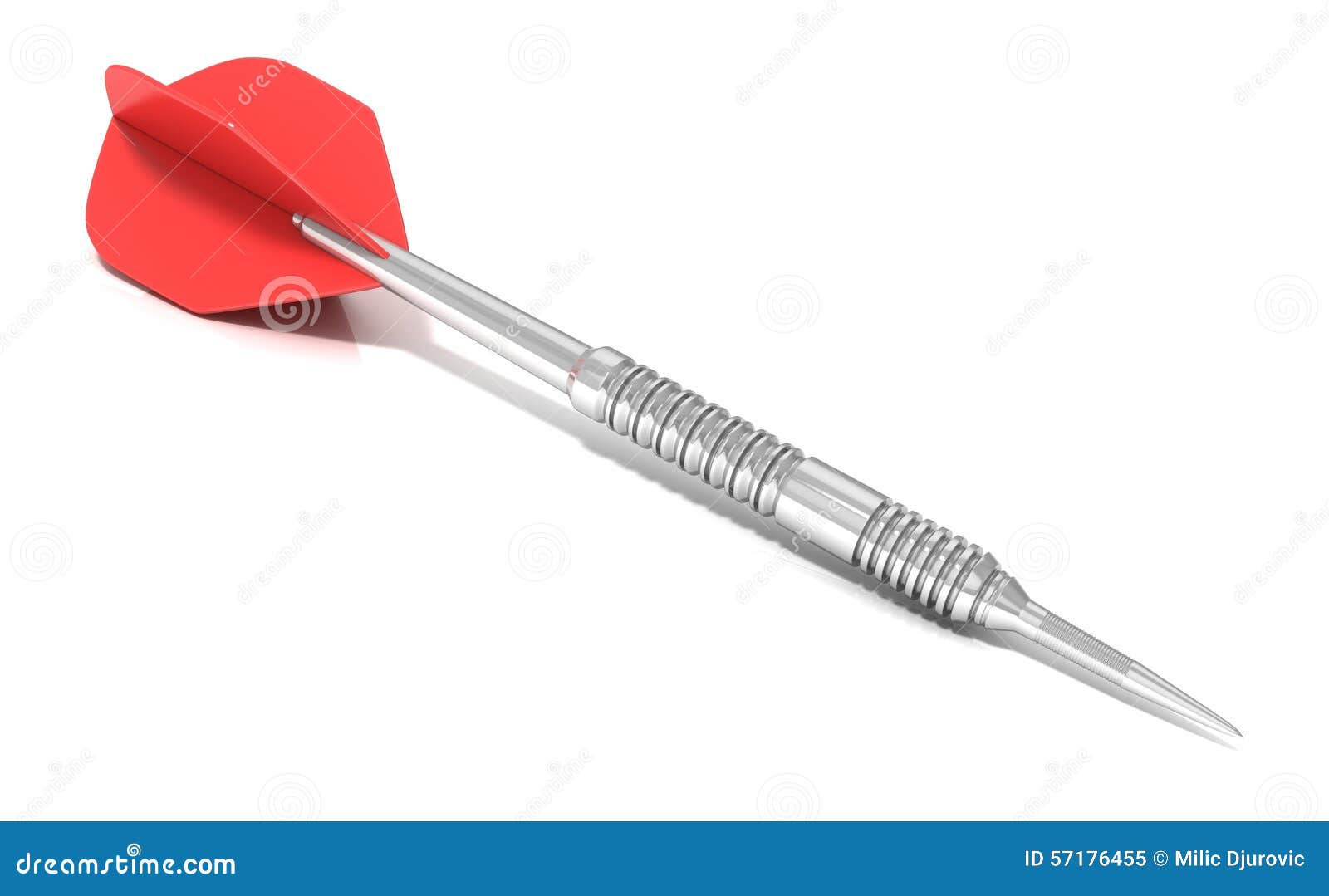 Red Dart Isolated. Side View. 3d Concept Stock Illustration ...