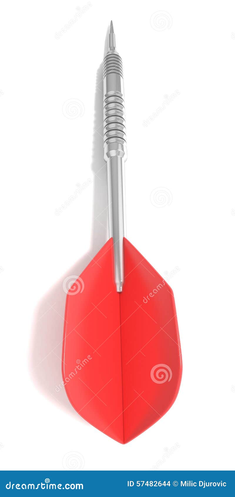 Red Dart Isolated on White Background. Back View Stock Illustration ...