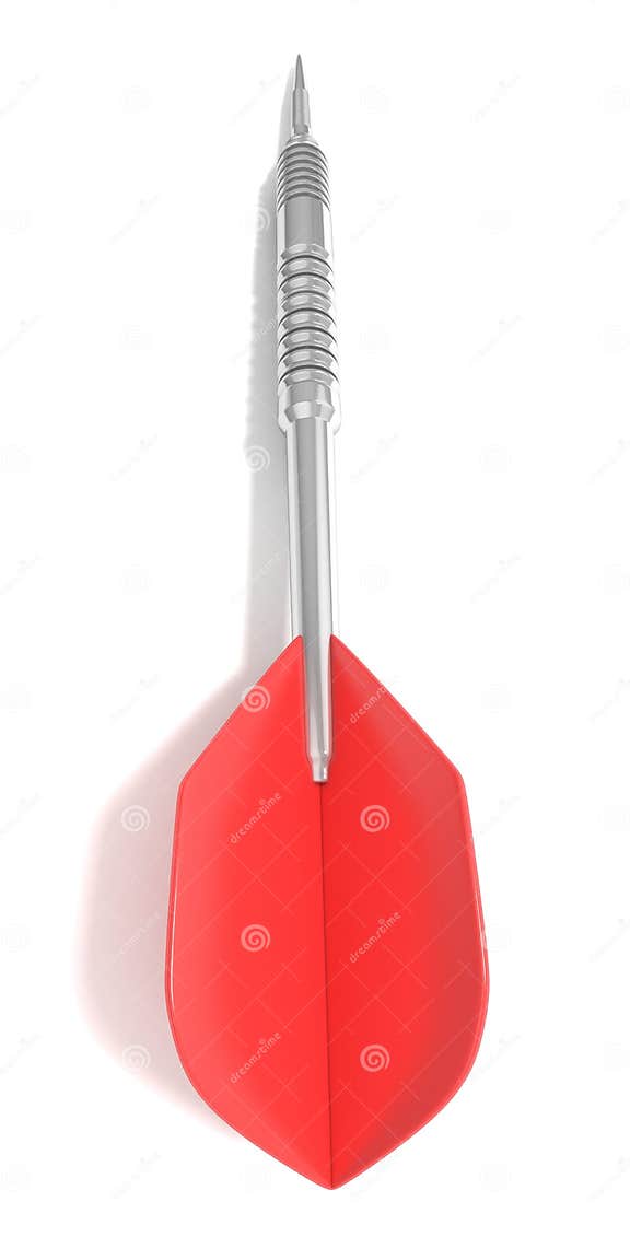 Red Dart Isolated on White Background. Back View Stock Illustration ...