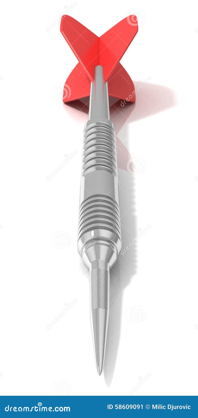 Red Dart Isolated on White Background. Front View Stock Illustration ...