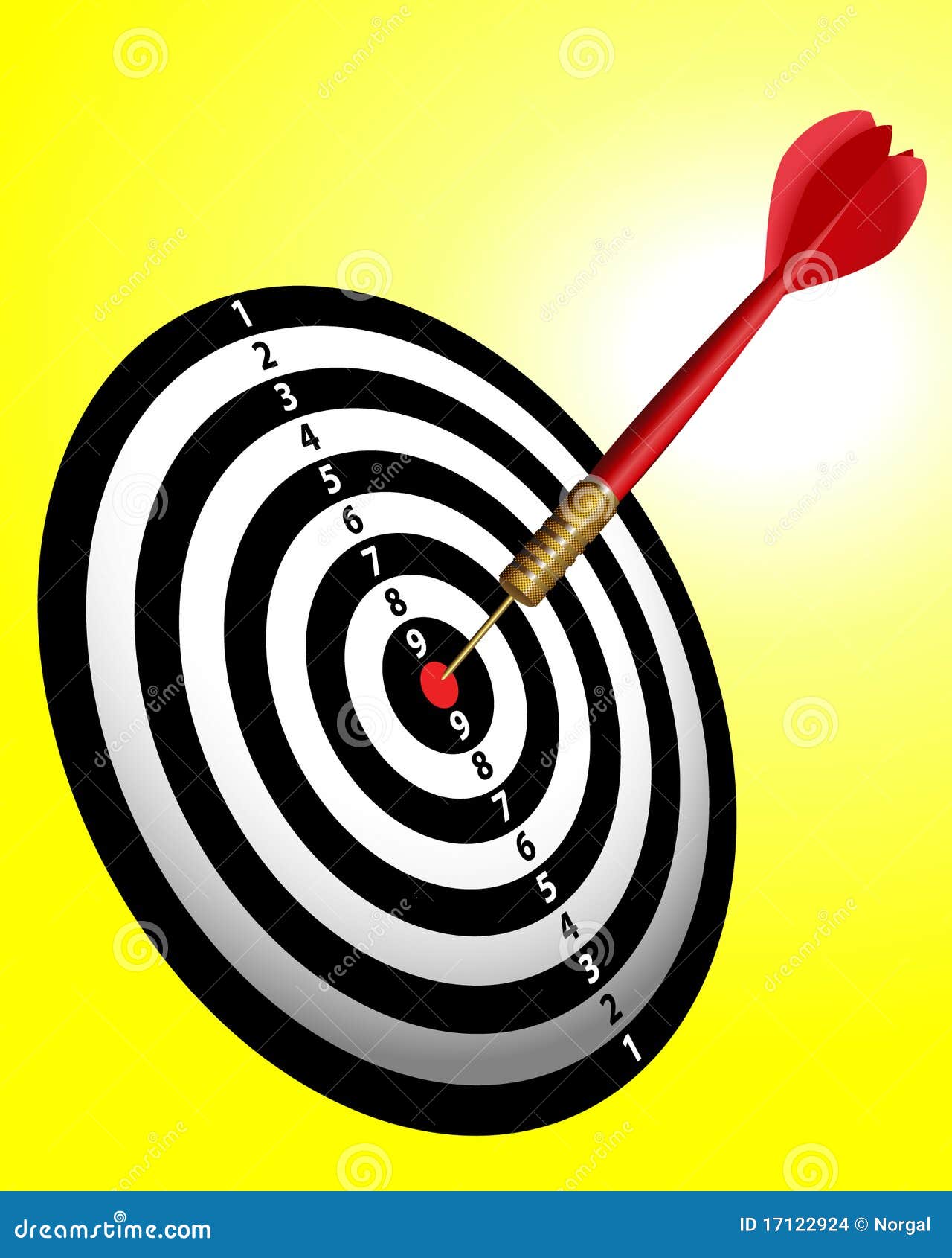 Red Dart Sticks on a Dartboard Stock Vector - Illustration of ...