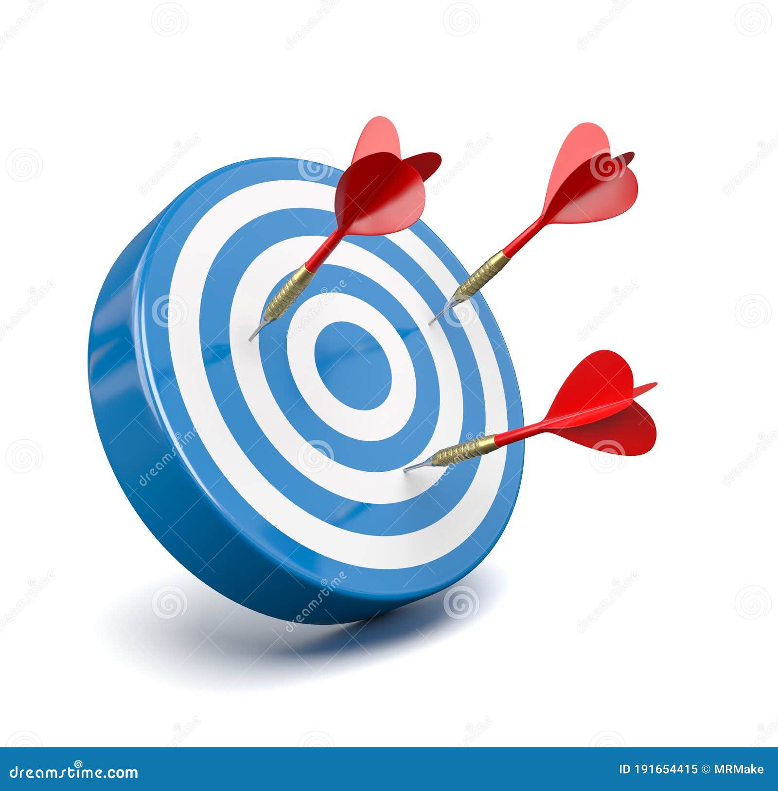 Red Darts Hitting a Blue Target, Failure Concept Stock Illustration ...