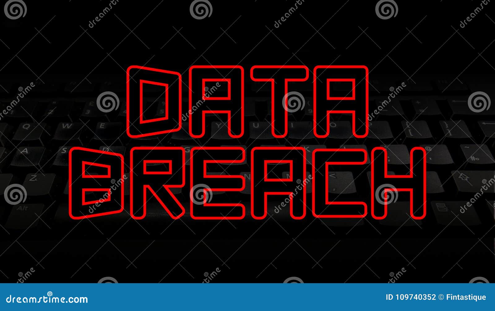 Data Breach Red Text Over Black Keyboard Illustration Stock ...