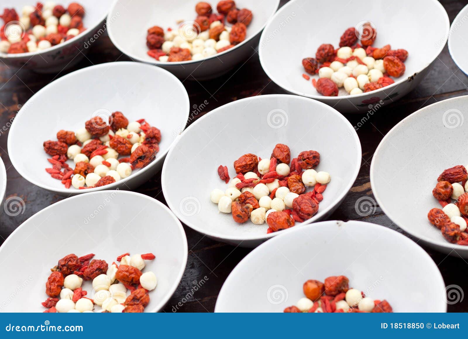 Red dates and lotus seeds stock photo. Image of dishes - 18518850