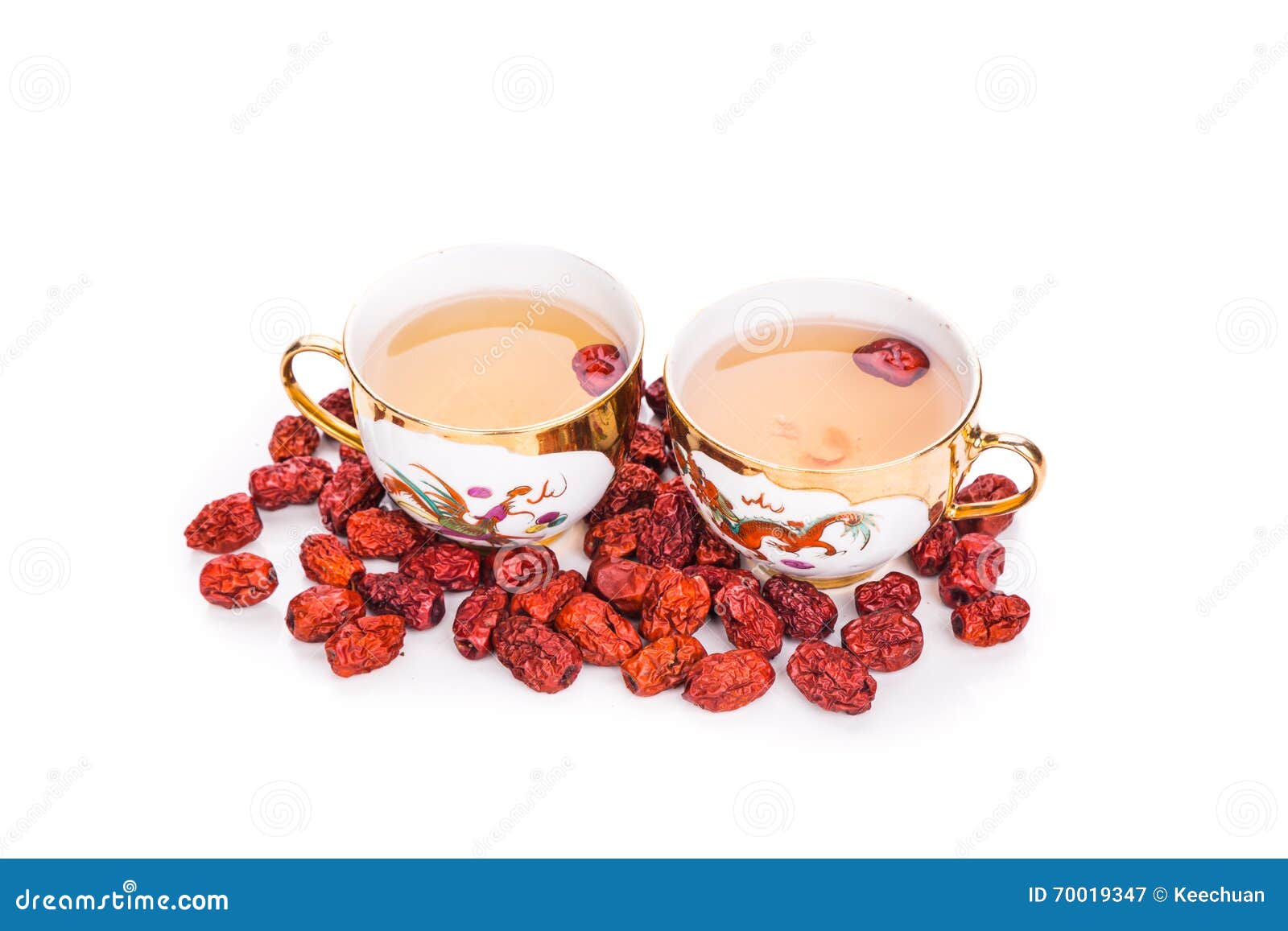 Red Dates Tea Served in Traditional Chinese Tea Cups Stock Image ...