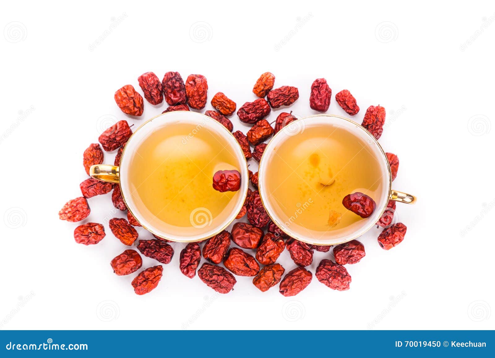 Red Dates Tea Served in Traditional Chinese Tea Cups Stock Photo ...