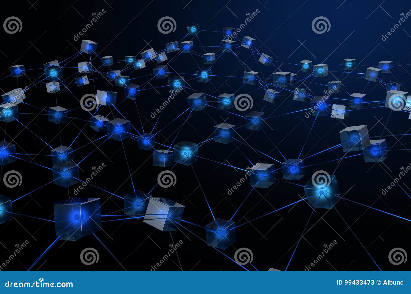 Red de datos de Blockchain stock de ilustración. Ilustración de ledger ...
