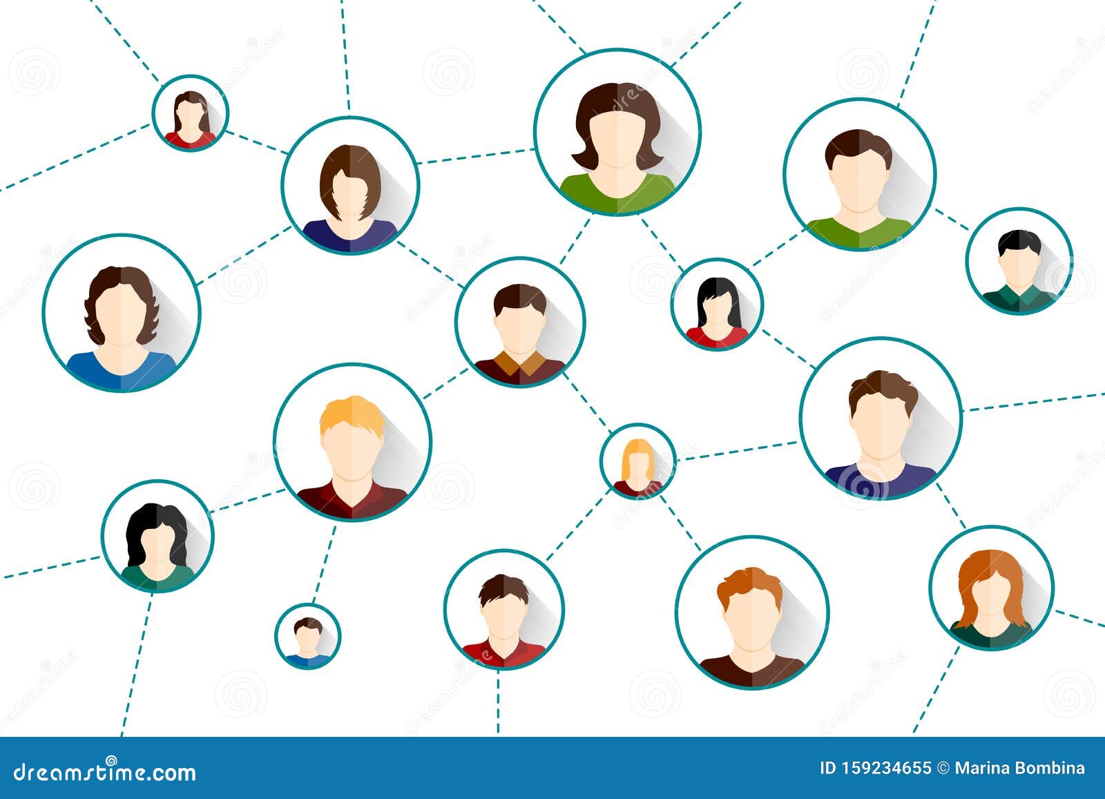 Red De Medios Sociales Iconos De Personas Conectadas Ilustración Del
