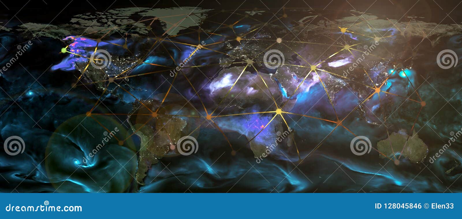 Red De Telecomunicaciones Global Del Mundo Conectada Foto de archivo ...