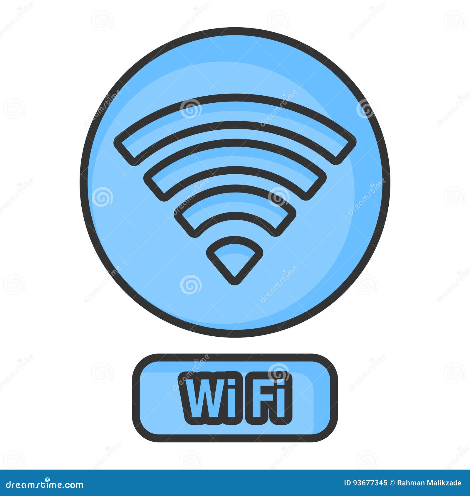 Red de Wifi, Art Line ilustración del vector. Ilustración de satélite ...