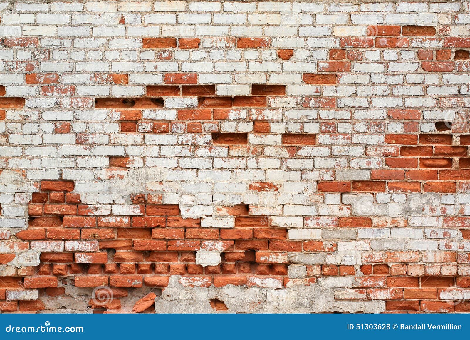 Red Decaying Brick Wall Outdoors Stock Photo - Image of crack ...