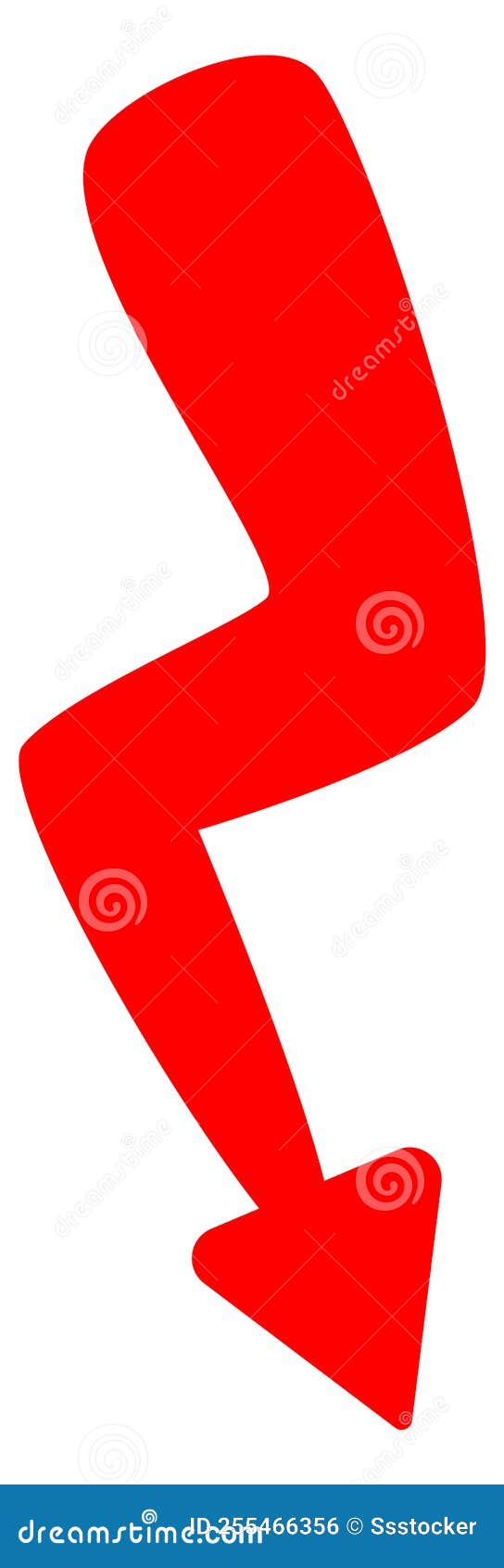 Red Decline Arrow. Downfall Symbol Stock Vector - Illustration of ...