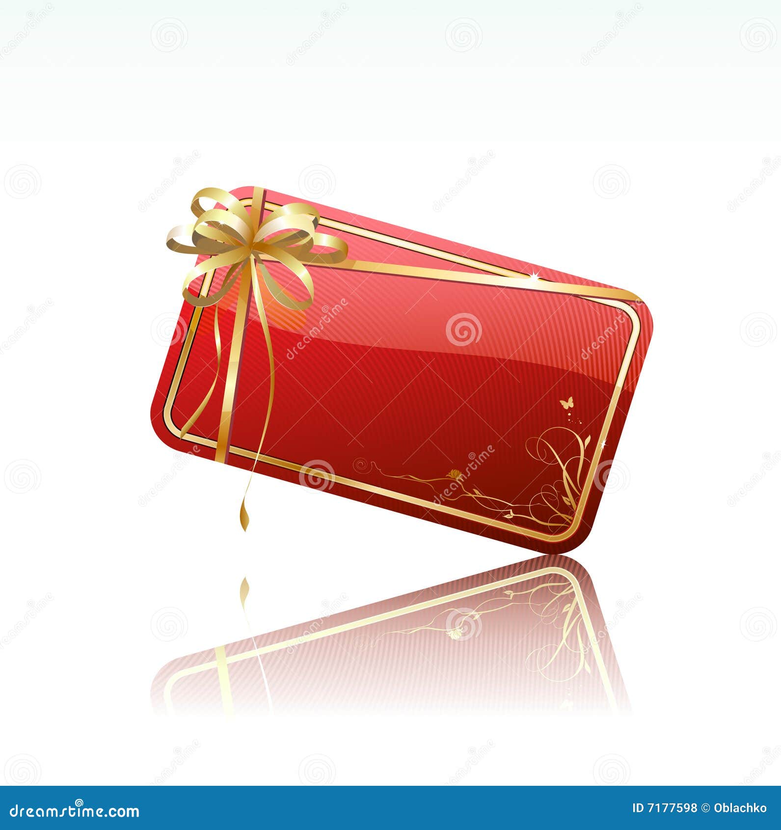 Red decorated gift card stock vector. Illustration of decorated - 7177598
