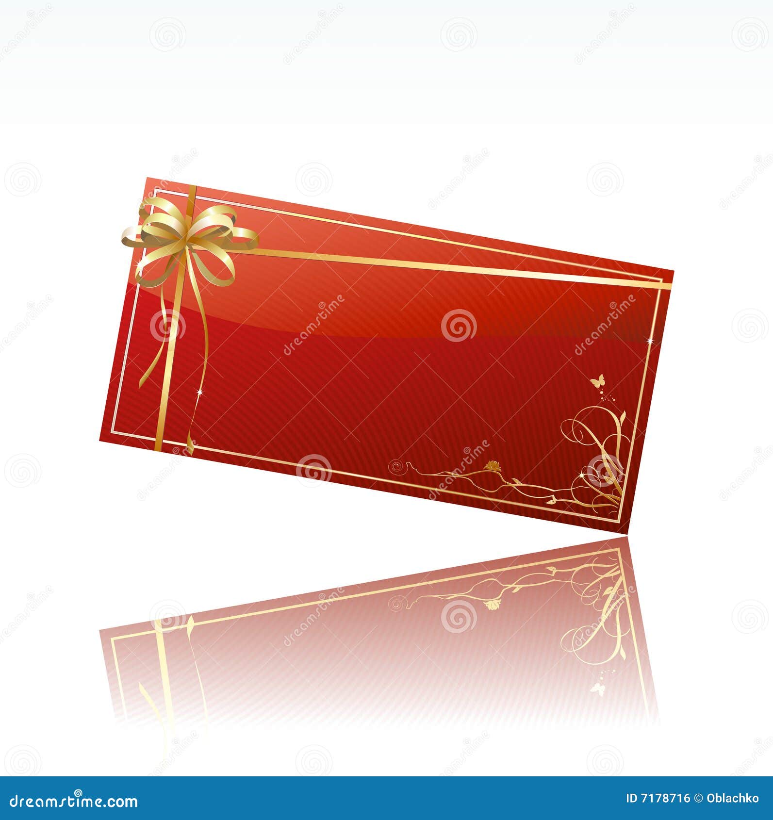 Red decorated gift card stock vector. Illustration of graphics - 7178716