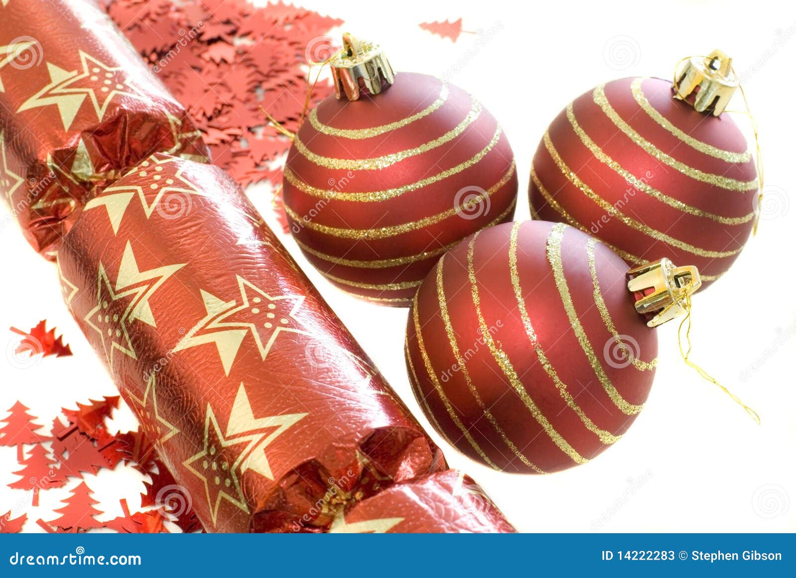 Red decorations stock image. Image of star, noel, confetti - 14222283