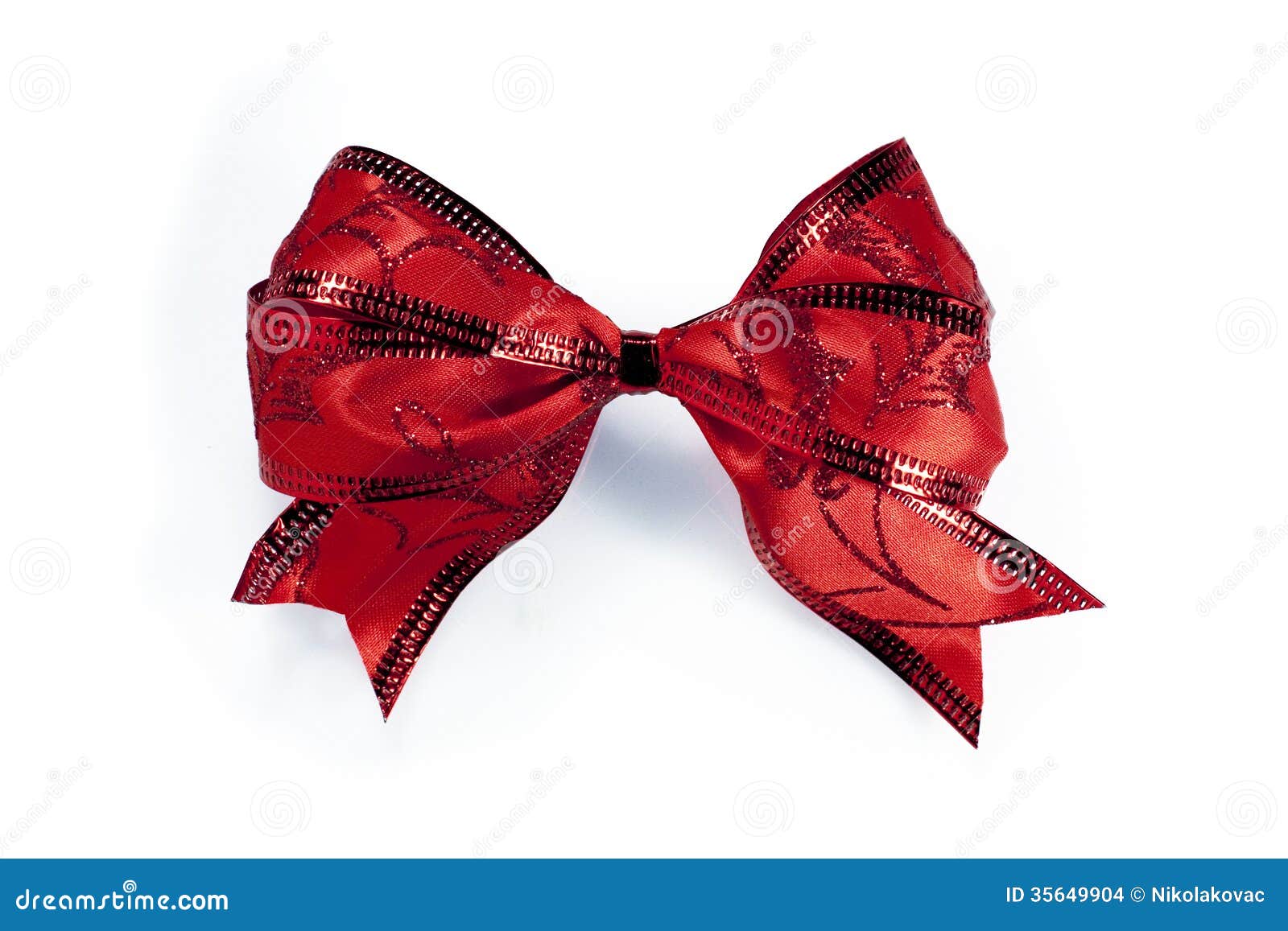 Red Decorative Bow with Clipping Path Stock Photo - Image of ...