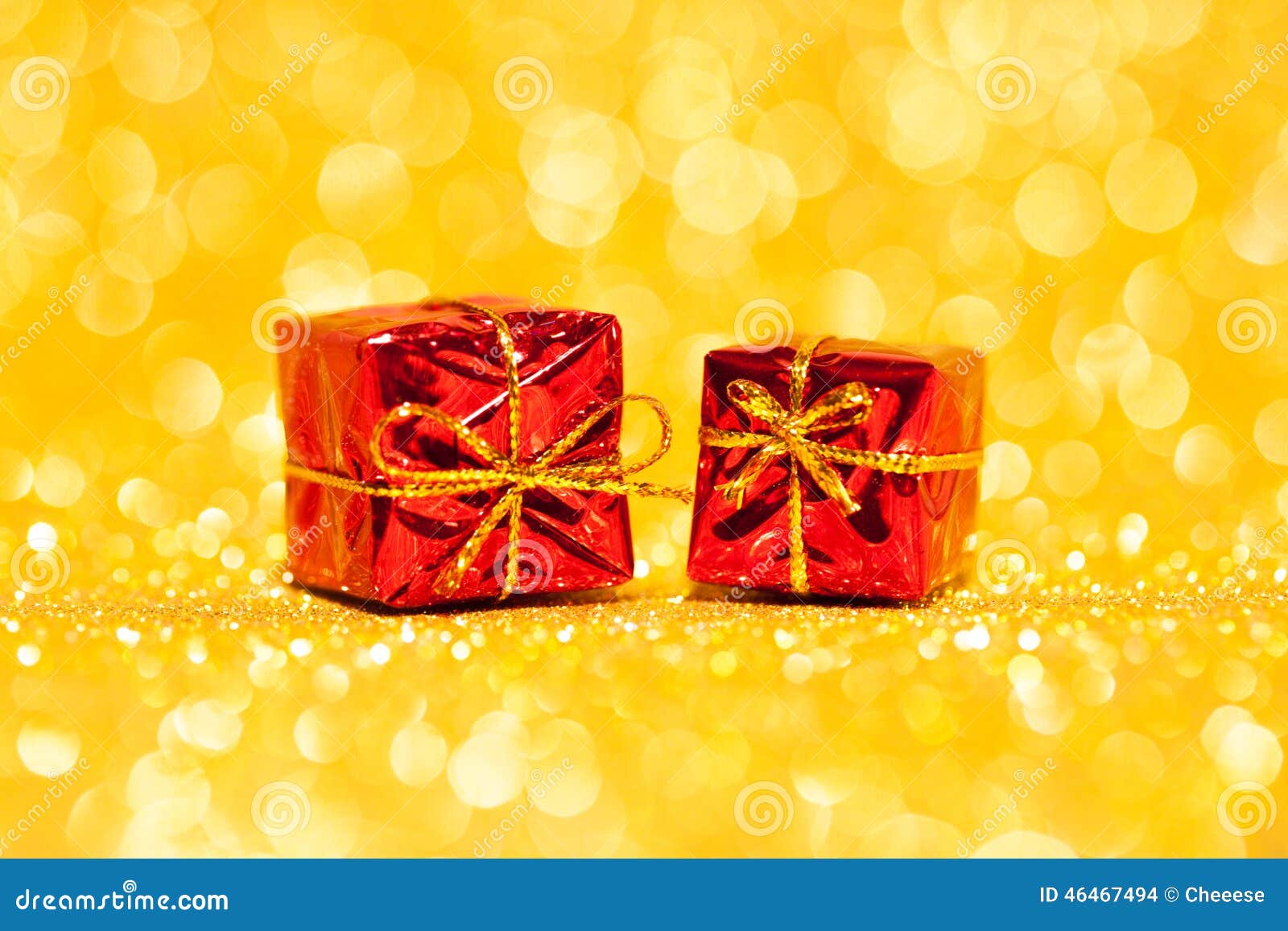 Red Decorative Box with Holiday Gift Stock Photo - Image of closeup ...