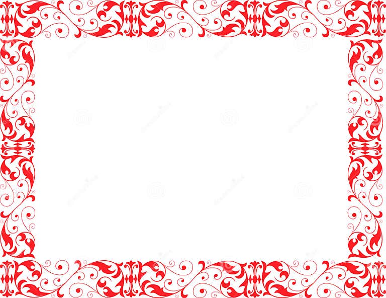 Red decorative frame stock vector. Illustration of background - 46772863