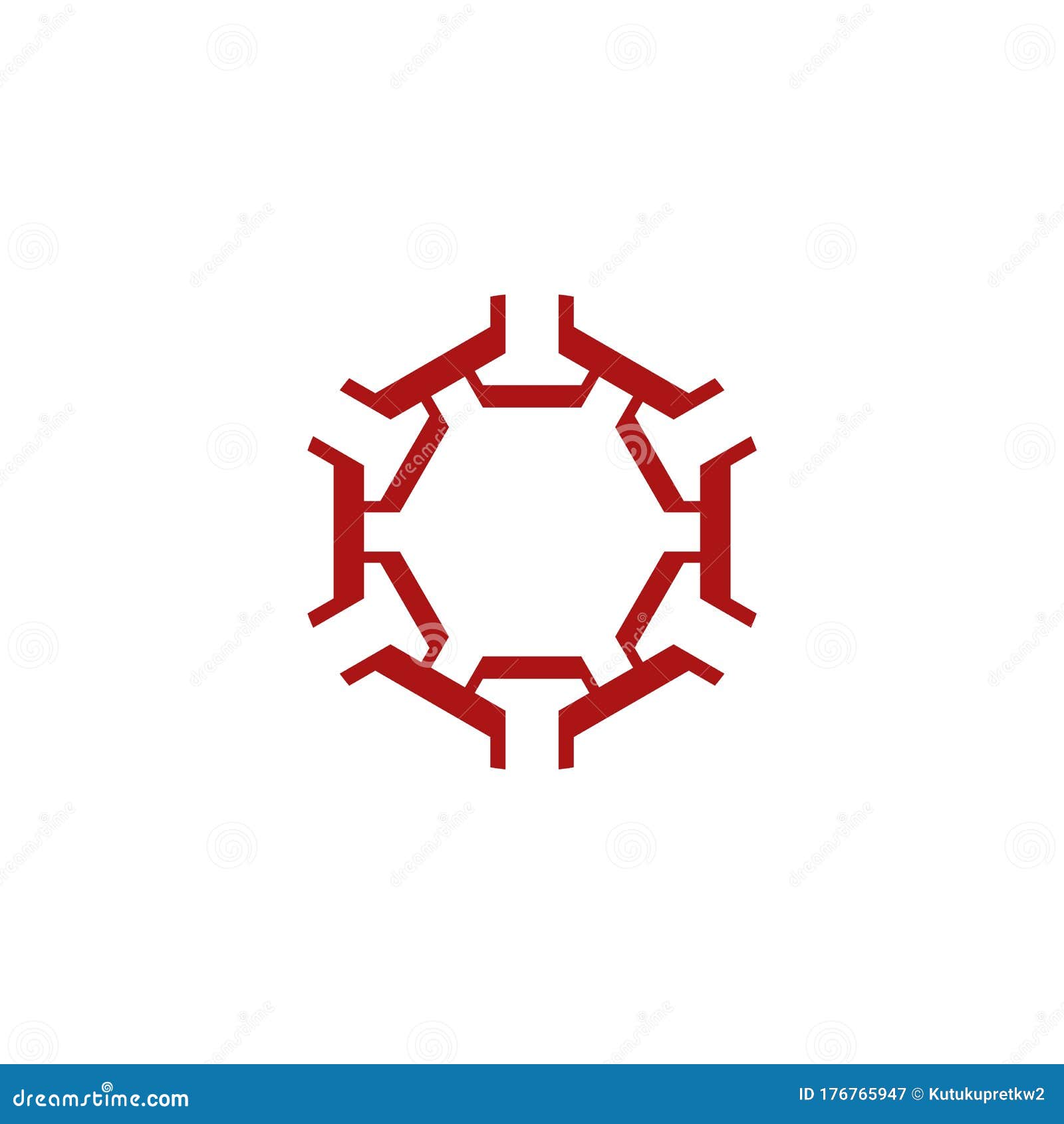 Red Decorative Hexagon Shape Illustration Design. Vector EPS 10 Stock ...
