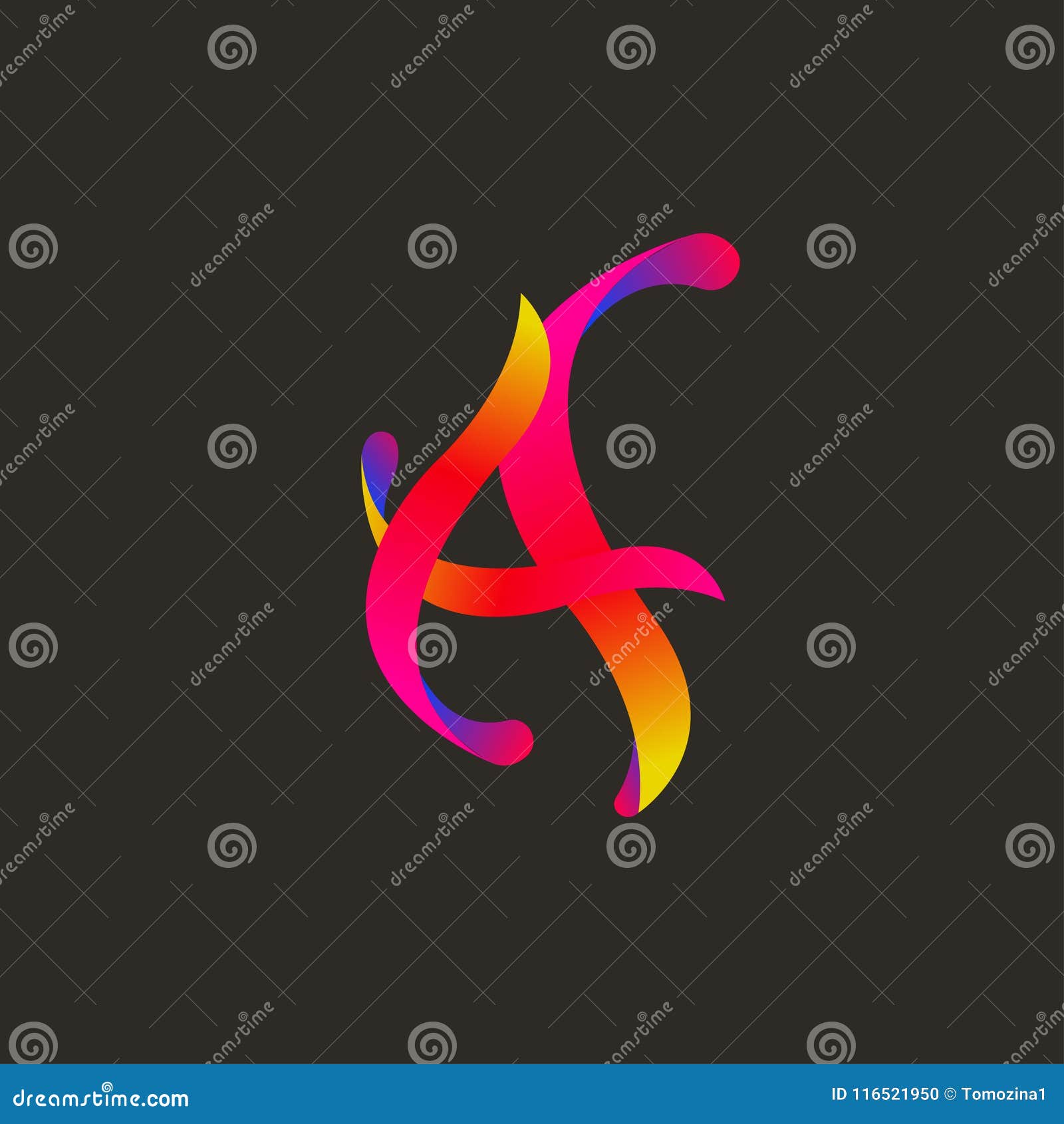 Red decorative letter a. stock vector. Illustration of abstract - 116521950